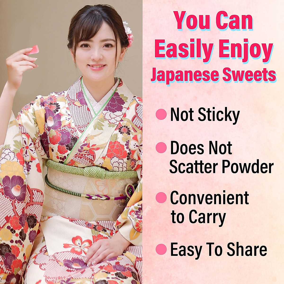 YAMASAN KYOTO UJI Japanese Sakura Mochi Candies -Real Traditional Cherry blossom Rice Cakes- Aromatic Flavor of Japanese Spring Soft and Chewy Texture Individually Wrapped 300g/10.58oz