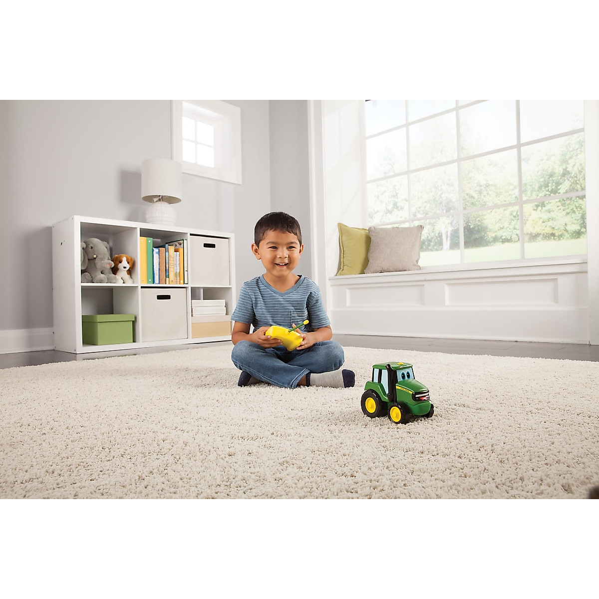John Deere Radio Controlled Johnny Tractor Toy - Includes Easy to Use Remote Control Toy - Green John Deere Tractor Toys - John Deere Toys - Ages 18 Months and Up
