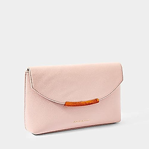 KATIE LOXTON Dani Tortoiseshell Womens Medium Vegan Leather Handbag Purse Clutch Dusty Pink