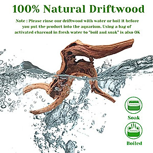 Tfwadmx Natural Driftwood for Aquarium, Reptile Branches Terrarium Wood Aquarium Trunk Driftwood Tree Fish Tank Log Decoration 2 Pcs