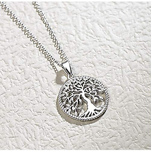 AGVANA 925 Sterling Silver Tree of Life Pendant Necklace for Women Delicate Jewelry Family Tree Necklace Anniversary Birthday Gifts for Women Wife Mom Grandma with Velvet Bag