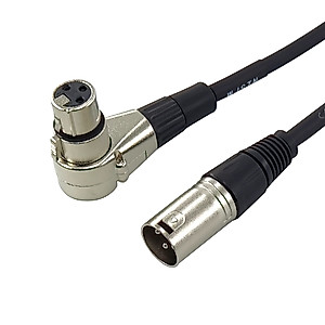 WJSTN Right-Angle Female XLR to Straight Male XLR Plug Cable, XLR Cable XLR Camera Adapter (2FT)