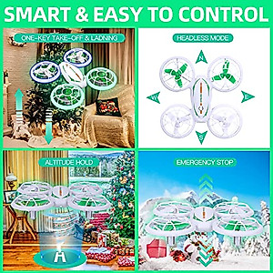 PATIKUIN Drones for Kids RC Mini Drone with LED Lights for over 8 years old Boys and Girls Beginners, RC Helicopter Quadcopter with Five Cool Light Effects, Auto Hovering, 3D Flip, Remote Control Headless Mode, Circumflight and Emergency Paddle Stop