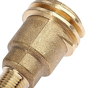 Male 5042 QCC1 Nut Propane Gas Fitting Hose Adapter with 1/4 Inch Male Pipe Thread, Propane Quick Connect Hose Adapters Fittings, Solid Brass Outdoor Cooking Propane Adapter