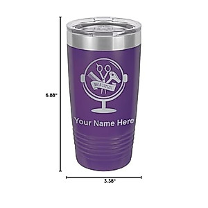LaserGram 20oz Vacuum Insulated Tumbler Mug, Hair Stylist, Personalized Engraving Included (Dark Purple)