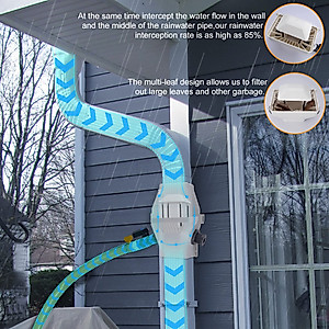 Tintsabo Rain Barrel Diverter Kit, Rainwater Collection System with Rain Barrel Spigot, Rain Barrel Diverter Fits for 2x3 or 3x4 Inch Downspout Diverter, Filtering Large Debris