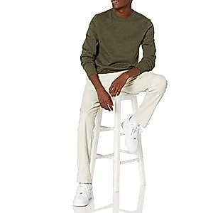 Amazon Essentials Men's Fleece Crewneck Sweatshirt - Olive Heather, Medium (Available in Big & Tall Sizes)
