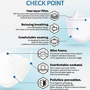 Letusto Ask Earth KF94 Face Masks 4 Layer Protection Safety Mask with 3D Design for Maximum Protection… (50, Black)