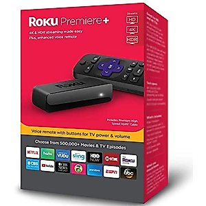 Roku Premiere+ 4K HDR Streaming Player (Renewed)
