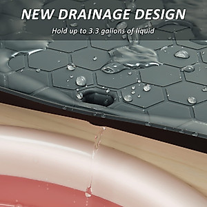 Waterproof Under Sink Mat, 34" x 22" Silicone Under Sink Liner Cabinet Mat Protector/Drips Leaks Spills Tray for Kitchen Bathroom (Hold up to 3.3 Gallons Liquid,Black)