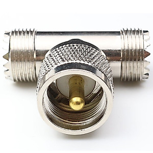 ANHAN UHF Male to UHF Female Tee Connectors, Pl259 Tee Connector pl259 Coaxial Cable Adapters SO239 Splitter for Ham Radio CB Antenna 1Pack