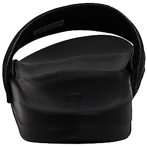 adidas Women's Adilette Comfort Slides, Core Black/Gold Metallic/Core Black, 6