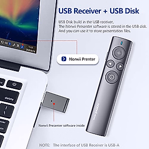 Norwii N95 Presentation Remote Designed for LED LCD Screen, Digital/Physical Laser Pointer & Air Mouse Presenter Pointer 3 Type Presenters, Support Highlighting Magnifier Timer