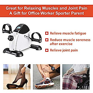 Under Desk Bike Pedal Exerciser Portable Home Exercise Bike Pedal Exerciser Foot Peddler Portable Therapy Bicycle Leg Peddler Portable Mini Cycle Bike for Hands Arm Trainer