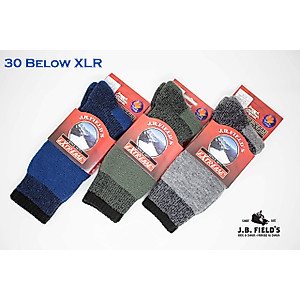 J.B. Field's Icelandic -30 Below XLR Winter Wool Socks (2 Pairs) (Medium (5-9 Shoe), Green)