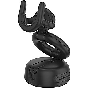 PopSockets Multi-Use Phone Mount: Dash Mount, Windshield Phone Mount, and Phone Mount for Desk - Black