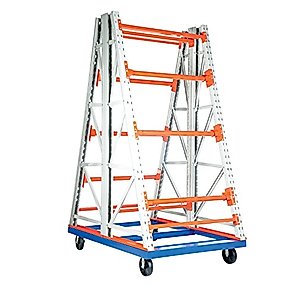 Vestil RERC-CT-468 Portable Two Sided Reel Rack, 53" x 73" x 108", Silver Frame/Orange Bracket