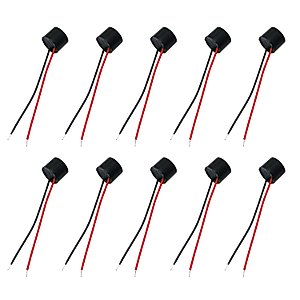 Maxmoral 10pcs DC 12V 85dB Active Buzzer Mini Electronic Buzzers Wired Connector