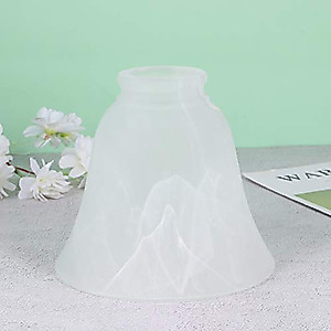 Luxshiny Chandelier Lamp Shades Glass Shade Replacement Bell Shaped Glass Shade Frosted Glass Lamp Shade Small Clip On Lampshade Pendant Light Cover for Table Floor Wall Lamp E27 Mini Lamp Shade