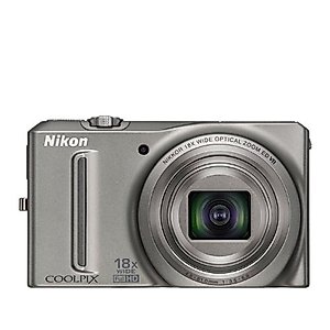 Nikon COOLPIX S9100 12.1 MP CMOS Digital Camera with 18x NIKKOR ED Wide-Angle Optical Zoom Lens and Full HD 1080p Video (Silver)