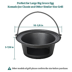 KAMaster Cast Iron Ash Can with Fire Grate for Large Big Green Egg