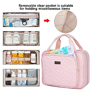Leudes Travel Pill Bottle Organizer,Medicine Organizer and Storage,Home Medication Bag, Cases,Carrier for Pills,Vitamin,Fish Oil,Supplements for Women and Men (Large, Pink)
