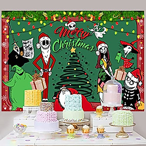 Nightmare Before Christmas Backdrop Jack Skellington Large Photo Booth Banner for Photography Background Party Supplies Wall Decorations-5x3ft