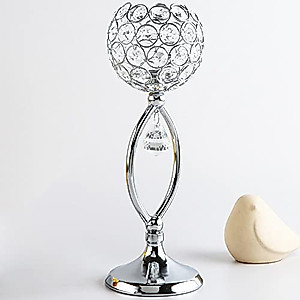 Baoblaze Crystal Candelabrum for Decorative Items, Candle Shelf for Party, Household Accessories, Durable, Silver