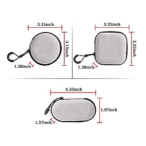 3 Pack Earbud Case, BetterJonny EVA Hard Earphone Carrying Case Portable Storage Earbud Pouch Case Mini Earbud Pouch for Bluetooth Ear Buds USB Adapter Cable Coin Pouch Wallet (Grey)