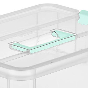 Sterilite Stack & Carry 2 Layer Box Small Storage, Clear, Pack of 4