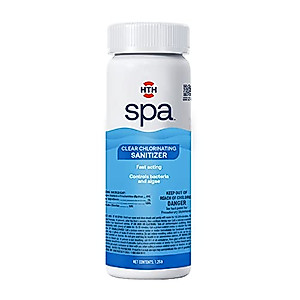 HTH Spa Care Clear Chlorinating Sanitizer, Spa & Hot Tub Chemical Controls Bacteria and Algae, 1.25 lbs.