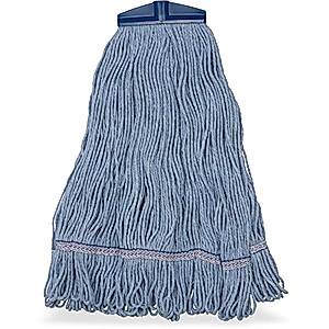 SPARTA Flo-Pac Mop Head Loop-Ended, Screw On with Acme Thread Cnct for Organized Cleaning, Blue, (Pack of 12)