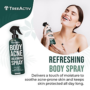 TreeActiv Body Acne Treatment Spray, 8 fl oz, 2% Salicylic Acid Spray for Body, Back Acne Treatment Spray with Tea Tree Oil and Aloe Vera, Gentle Back Acne Spray that Clears Body Acne, 2000+ Uses