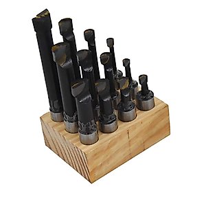 findmall 5/8" Boring Bar Set 12 Pcs Carbide Tipped Bars 5/8" Shank Lathe Tool Milling Tools Kit with Base