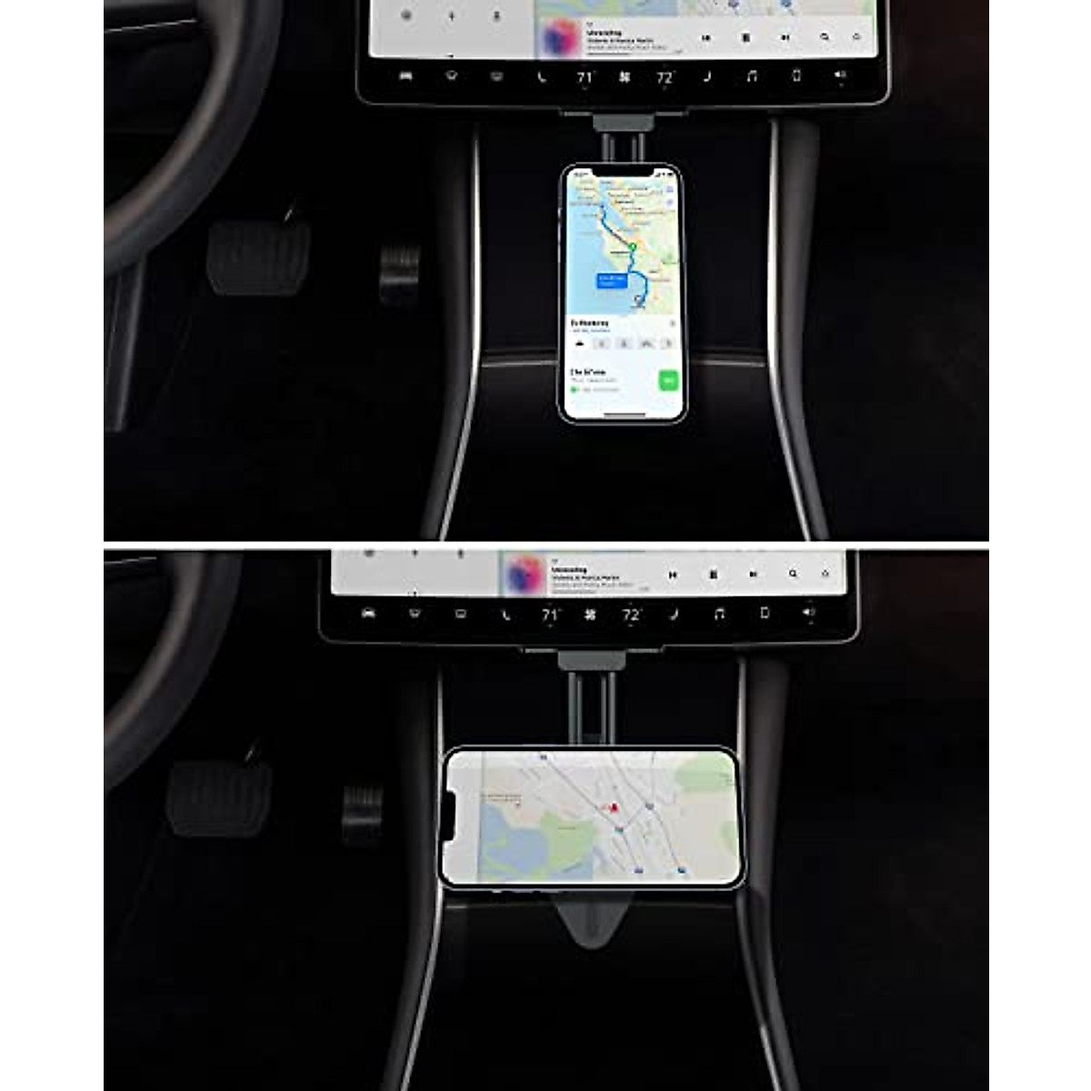 SUPERONE Designed for Tesla MagSafe Phone Mount Compatible with Model 3 & Model Y, [Super Strong Magnet] [2 Metal Rings] Compatible with iPhone 14 13 Pro/Max/Mini 12 11 X 8, Samsung, Google Pixel More