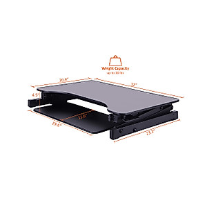 Lorell Sit-to-Stand monitor riser, black