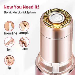 Facial Hair Removal for Women, Mini Hair Remover, Electric Razor Shaver Portable Bikini Epilator for Lips, Chin, Armpit, Peach Fuzz, Fingers, Arms, Legs, Body and USB Rechargeable