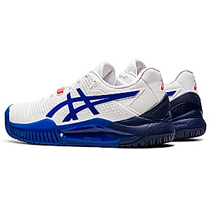 ASICS Women's Gel-Resolution 8 Tennis Shoes, 7.5, White/Lapis Lazuli Blue