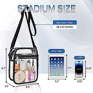 Clear Bag Stadium Approved 12x6x12 Clear Purse for Women Stadium Clear Crossbody Bag for Concert Festival Sport Beach