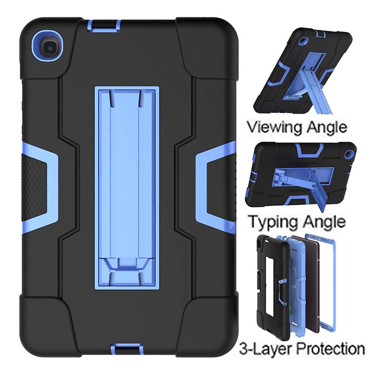 Mignova for Samsung Galaxy Tab A 8.4" 2020 Release SM-T307 Verizon/T-Mobile/Sprint/AT&T Galaxy Tab A 8.4 inch 2020 Case Silicone and Hard Back Shell Kids Friendly Cover Built in Kickstand (Black+Blue)