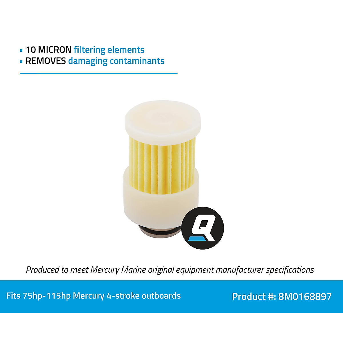 Quicksilver 8M0168897 Fuel Filter Kit for Mercury 4-Stroke 75-115 Hp Outboards