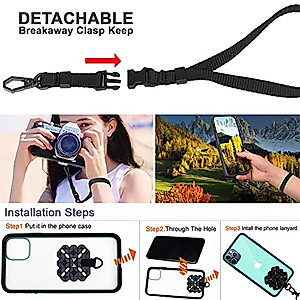 Phone Lanyard Strap, Smartphone Safety Tether Tab System for Camera & Phone Iphone Case Anchor, Smartphone Safety Tether System-Android Mobile Phone Safety Tether Tab System