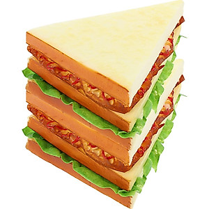 ABOOFAN 2pcs Artificial Sandwich Simulated Vegetable Sandwich Faux Sandwich Fake Food Model Kitchen Photo Prop for Easter Home Party Decoration