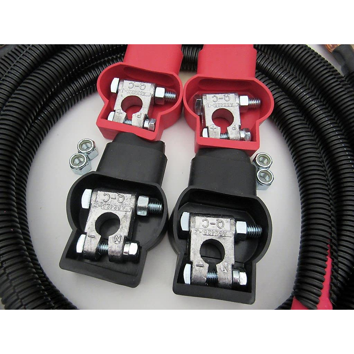 Custom Battery Cables Compatible/Replacement kit for Ford Superduty F250/F350/Excursion 1999-2003 7.3L Powerstroke 2/0#2298-90