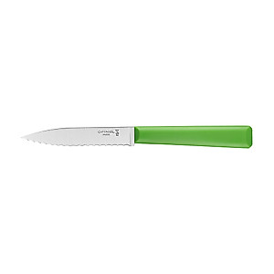 Opinel Les Essentials+ No. 313 Serrated Paring Knife, Corrosion Resistant + Dishwasher Safe, Made in France, Blue