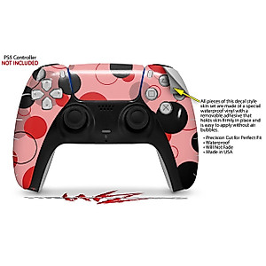 WraptorSkinz Skin Wrap compatible with Sony PS5 DualSense Controller Lots of Dots Red on Pink (CONTROLLER NOT INCLUDED)