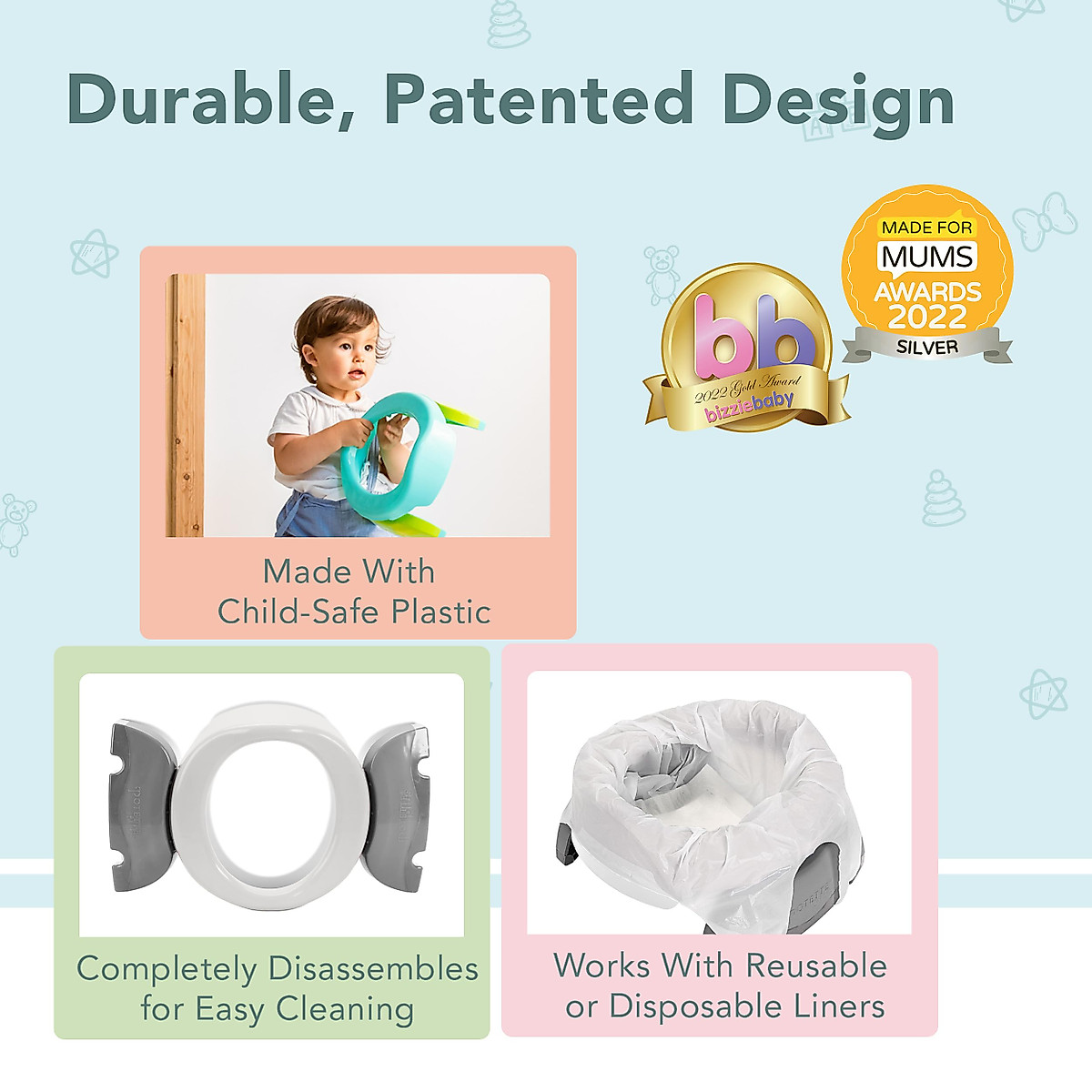 Kalencom Potette Plus 2-in-1 Travel Potty Trainer Seat Pink