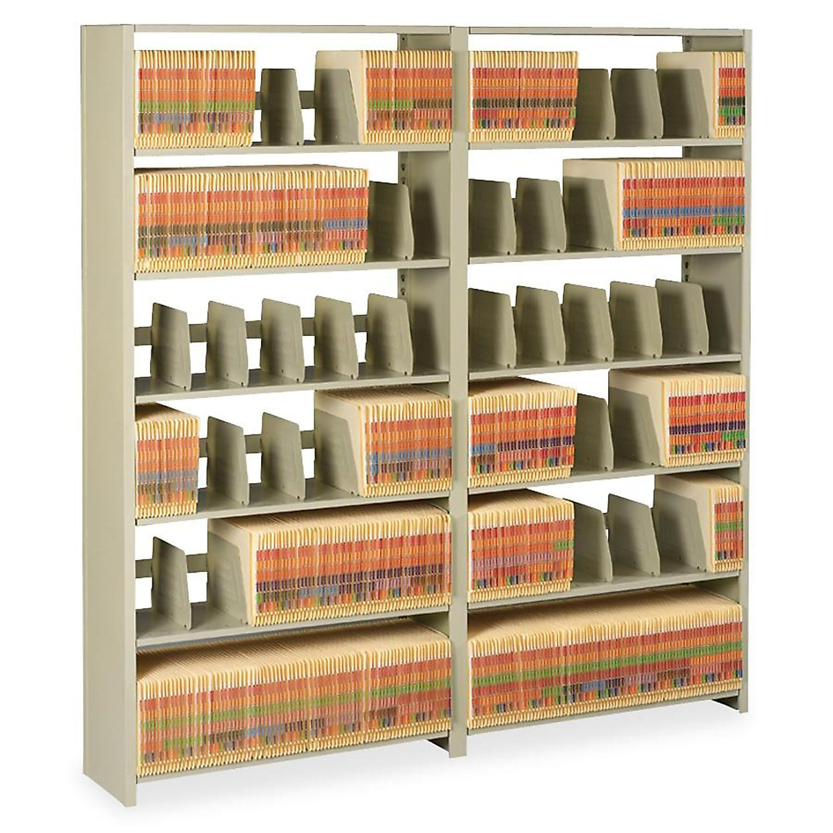 Tennsco 128848ACSD 48 by 12 by 88-Inch Snap-Together Open Shelving Steel 7-Shelf Closed Add-On Unit, Sand