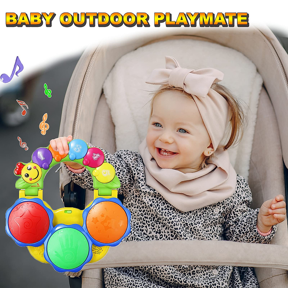 DOTDROPTRY Baby Toys 12-18 Months Infant Portable Musical Drums Piano Baby Toy 6 to 12 Months with Music Light Funny Sounds Gifts for Birthday Christmas Toys for 1 2 Year Old Boys Girls Toddlers