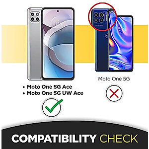 Encased Belt Case for Motorola One 5G ACE Case with Screen Protector and Holster Clip - Heavy Duty Protection for Moto One 5G UW Ace (Black)